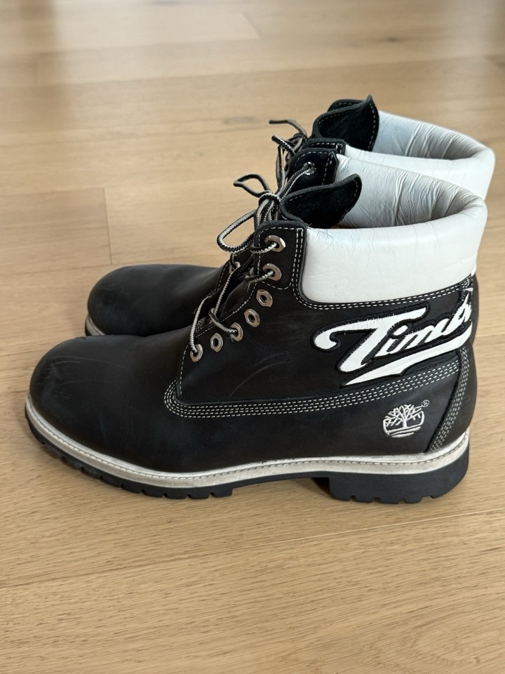 Timberland Boots Men’s Size 10.5 - Rare - Black White Embroidered ...