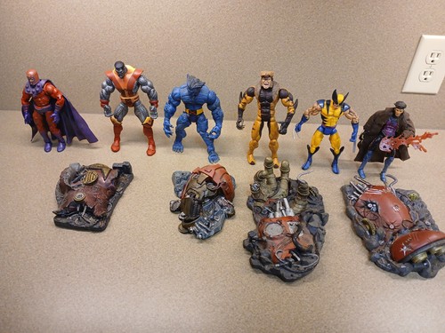 Marvel Legends X-Men Lot (6) - Sentinel Parts Toybiz Stands Diorama ...