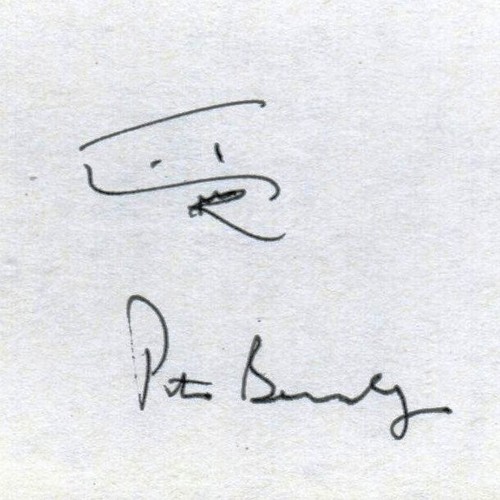 "JAWS" Author PETER BENCHLEY Autograph 4X6 Signed Shark Sketch w/COA ...