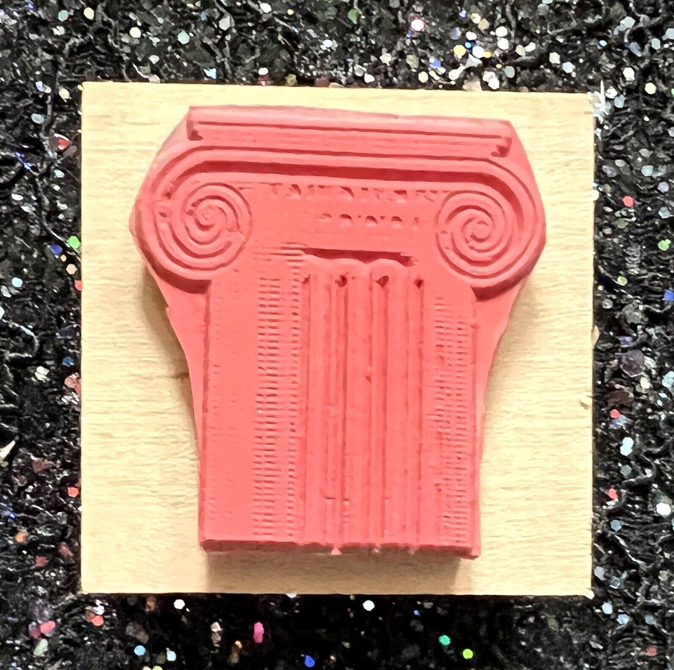 Vintage Rubber Stamp "Decorative Column Pedestal" by Graphistamp 1 3/4 ...