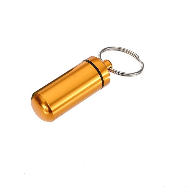 STASH PILL BOX CASE CONTAINER KEY RING CHAIN WITH FOR POWDER PILLS ...