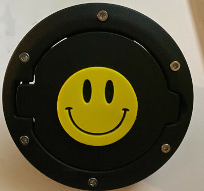 Smiley Face in 3D - Black w Yellow For Jeep Wrangler JK/JKU flag Gas ...