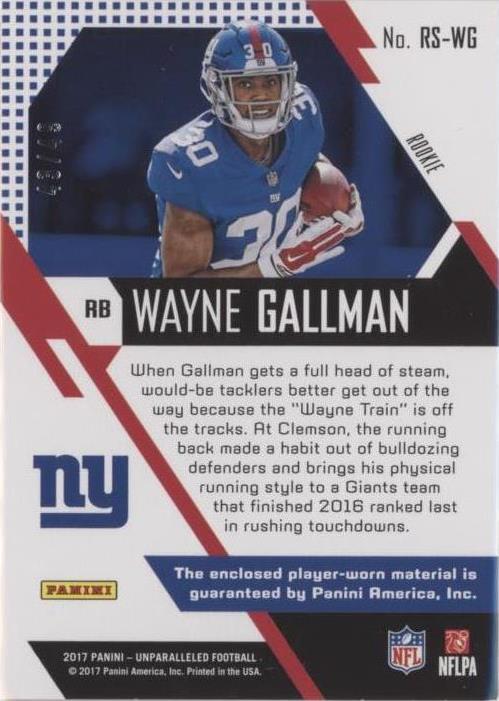 2017 Panini Unparalleled Wayne Gallman #RS-WG for sale | eBay