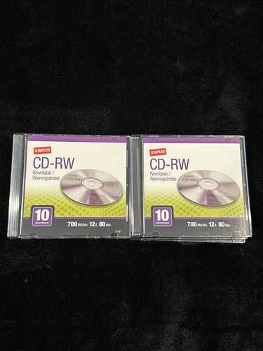 Staples CD-RW Rewritable 10 Disc 700MB 12 x 80 Minutes New Sealed | eBay
