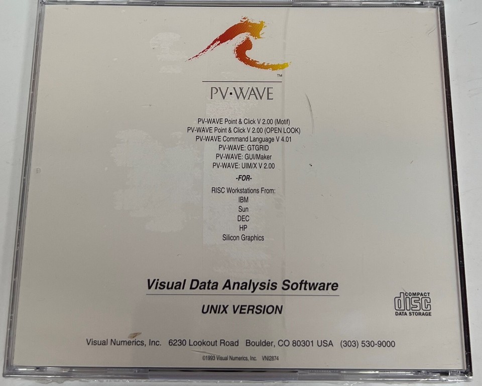 PV-Wave Visual Data Analysis Software Unix Version | eBay