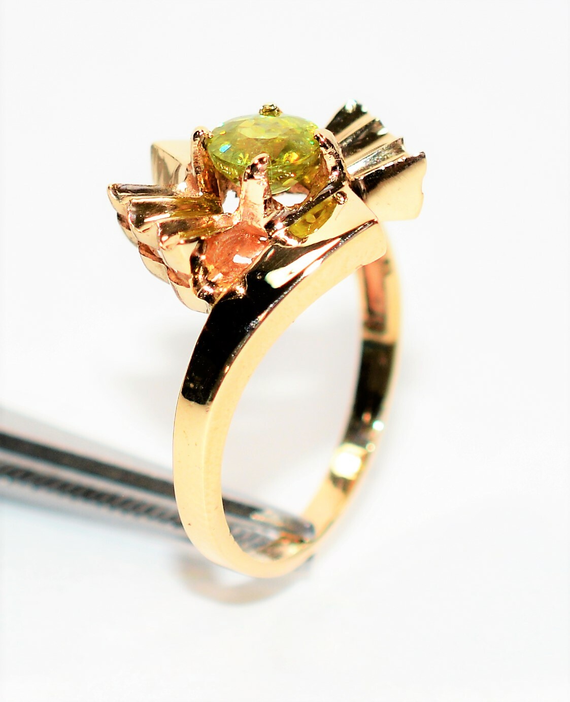 Natural Sphene Ring 10K Solid Gold Ring .42ct Gemstone Ring Titanite ...