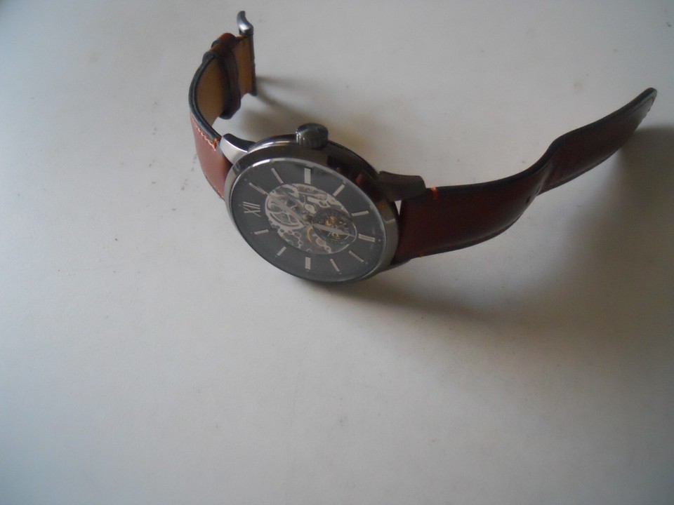 Fossil Men's Automatic brown Leather.Analog,w-resistant dress used ...