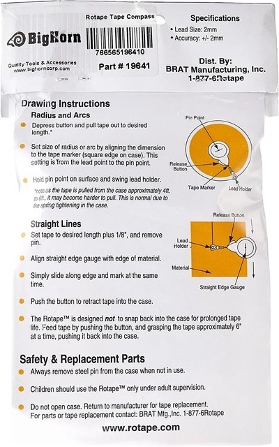 Big Horn 19641 Rotape Beam Compass for sale online | eBay