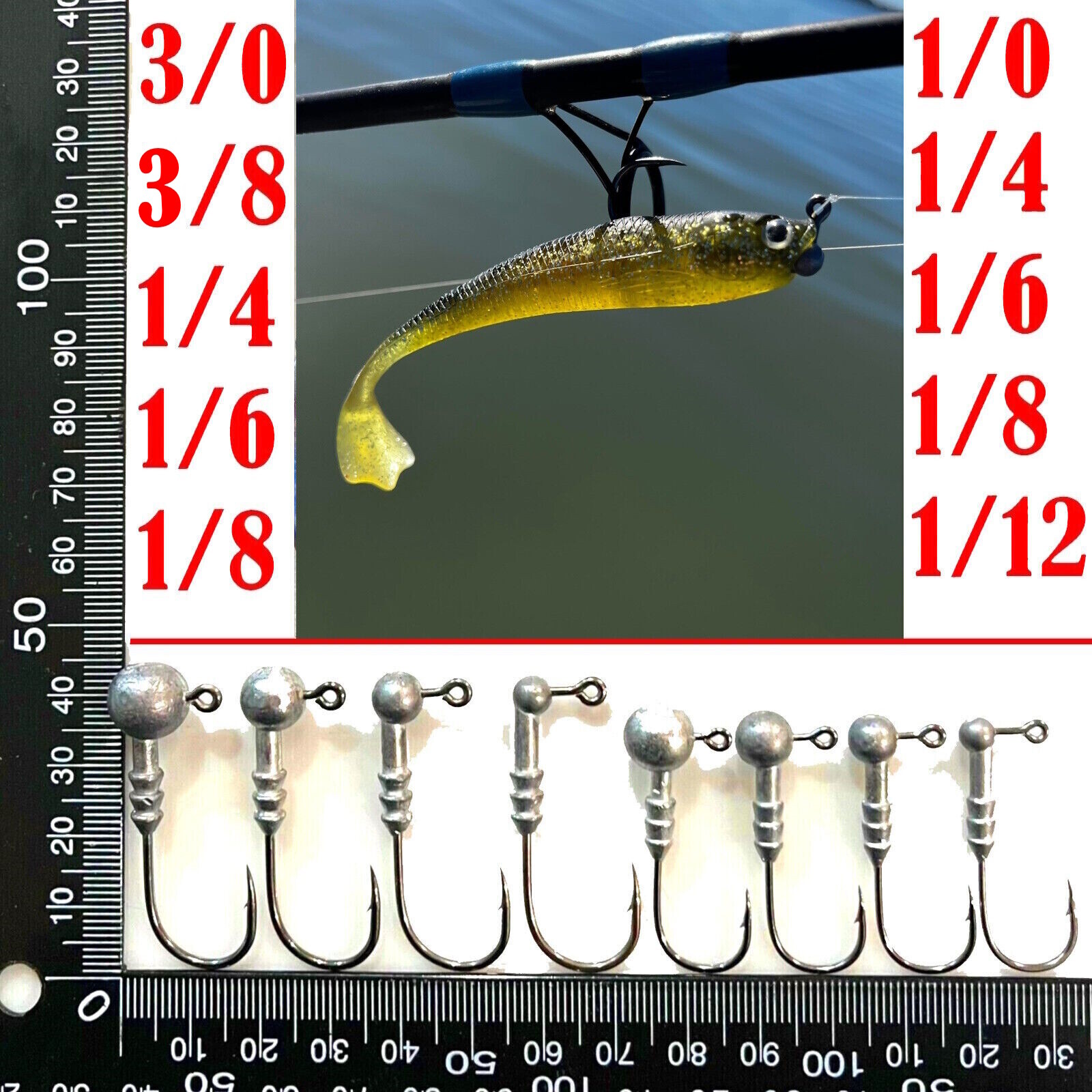 10 Soft Plastic Fishing Lures Jig Head used for Z-man Gulp Bait Junky ...