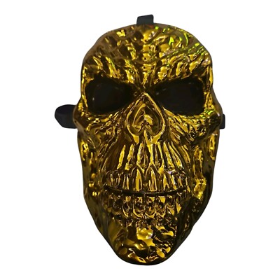 Metallic Gold Skull Skeleton Mask Halloween Day of The Dead Masquerade ...