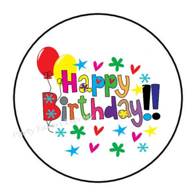 30 HAPPY BIRTHDAY ENVELOPE SEALS LABELS STICKERS PARTY FAVORS 1.5 ...