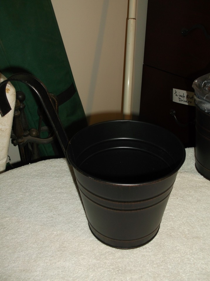 4 Pcs Hanging Flower Pots Metal Bucket Planter Pot with Metal Bucket ...