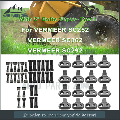 Stump Grinder Pocket & 16PCS Teeth Kit Fits VERMEER SC252 SC362 SC292 ...
