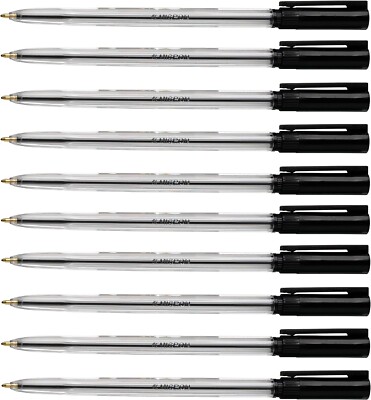10x BLACK MICRON BALLPOINT PENS. MEDIUM POINT BLACK BIROS | eBay UK