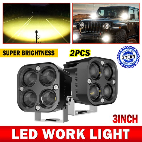 2X 3inch 60W LED Work Light Spot Flood Cube Pods Bar Driving Fog Lamp ...