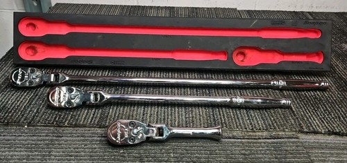 Snap-On Tools SLF80A, SF80A, SKF80A 3pc Flex-Head Chrome Ratchet Set ...