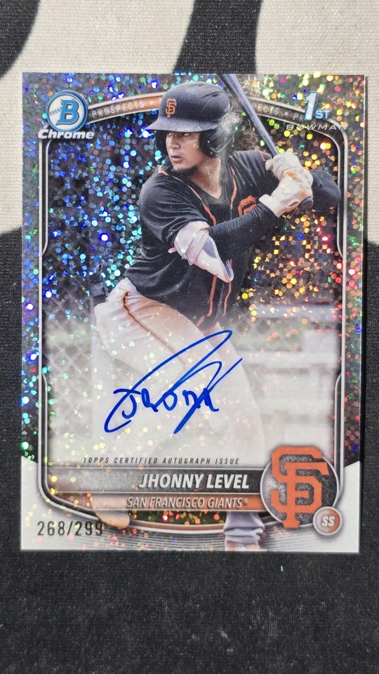 2025 Bowman Chrome 1st Auto Speckle Refractors Jhonny Level /299 W ...