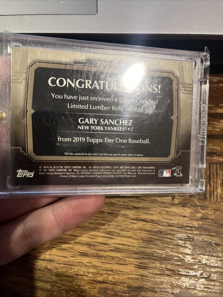 Gary Sanchez 2019 Topps Tier One BAT BARREL 1/1 LIMITED LUMBER YANKEES ...