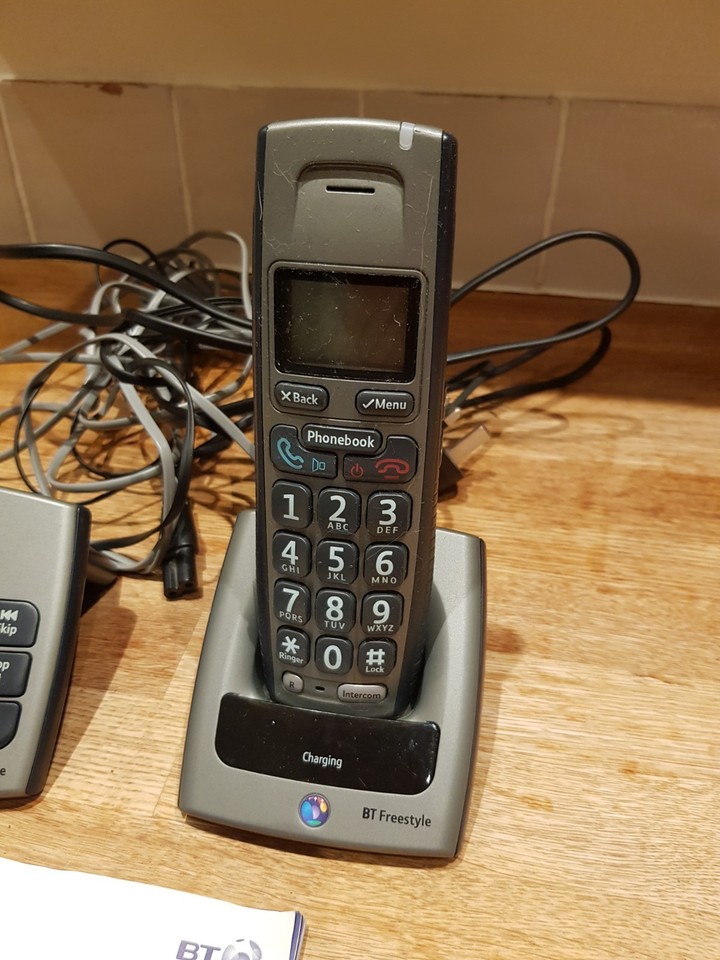 BT Freestyle 750 Base & Handset Answering Machine Grey Big Button Easy ...