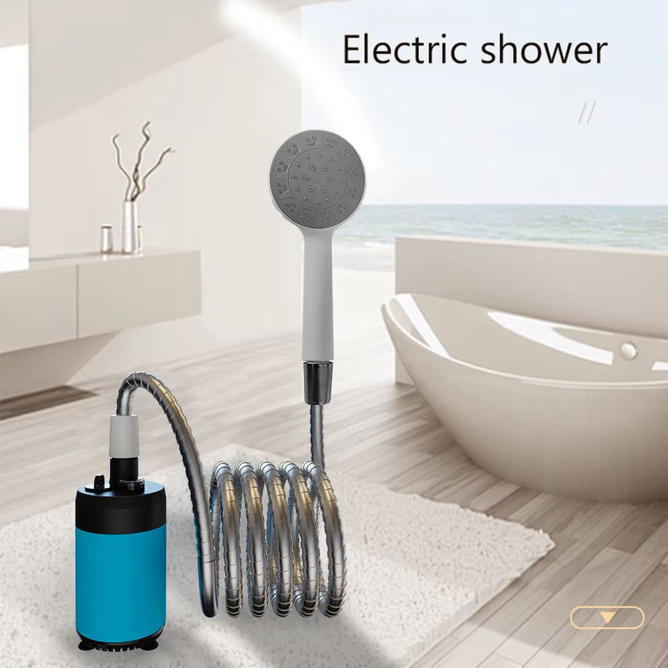 Portable Shower Outdoor Camping Shower Handheld Electric Shower Battery ...