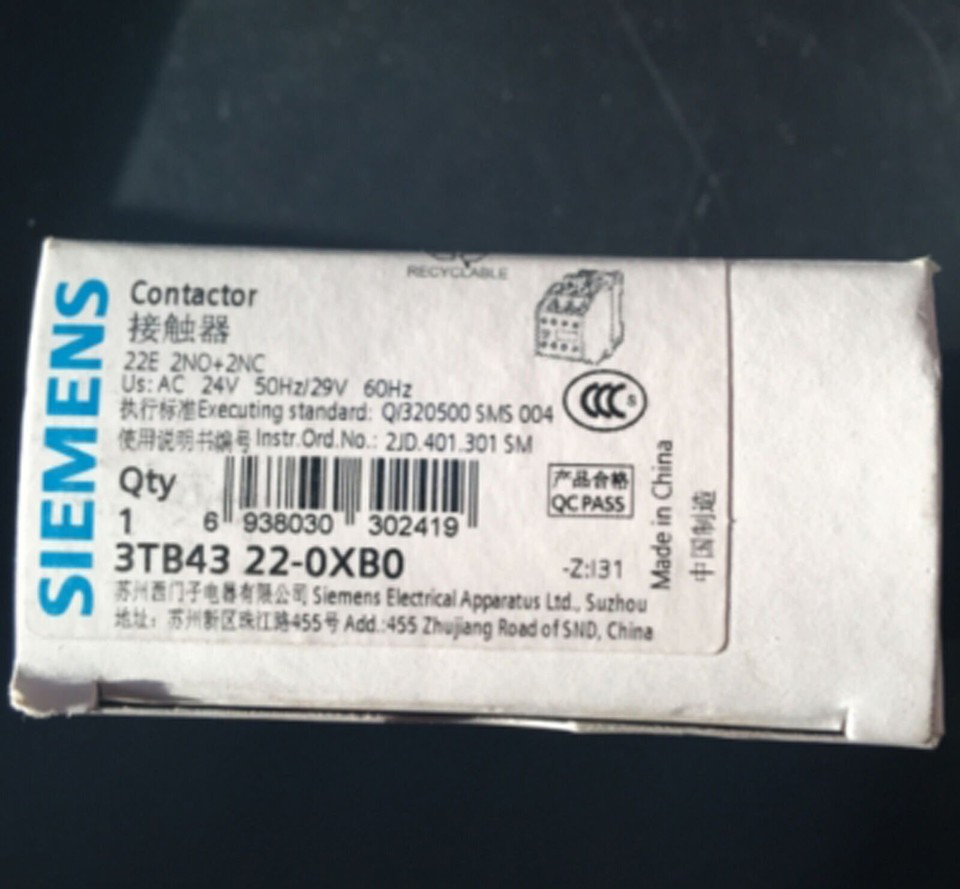 SIEMENS 3TB43 22-0XB0 Contactor New One Free Shipping 3TB4322-0XB0 / | eBay