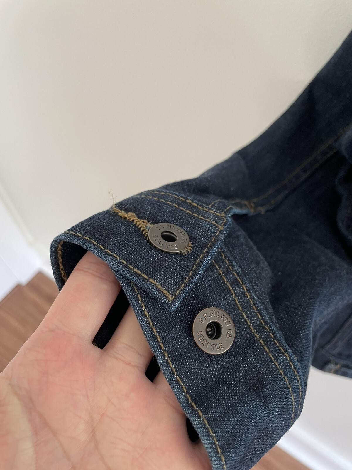 Filson Unlined Short Denim Cruiser Jacket Size Mens X… - Gem