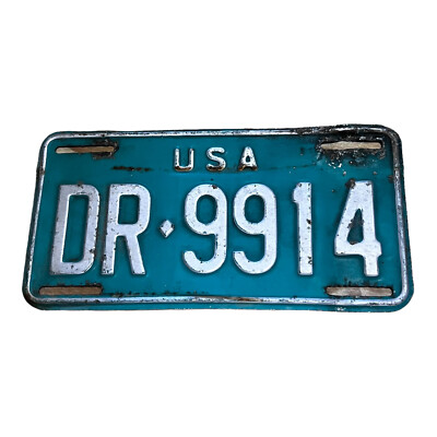 Vintage Usa Collectible License Plate Original Tag # DR 9914 Green ...
