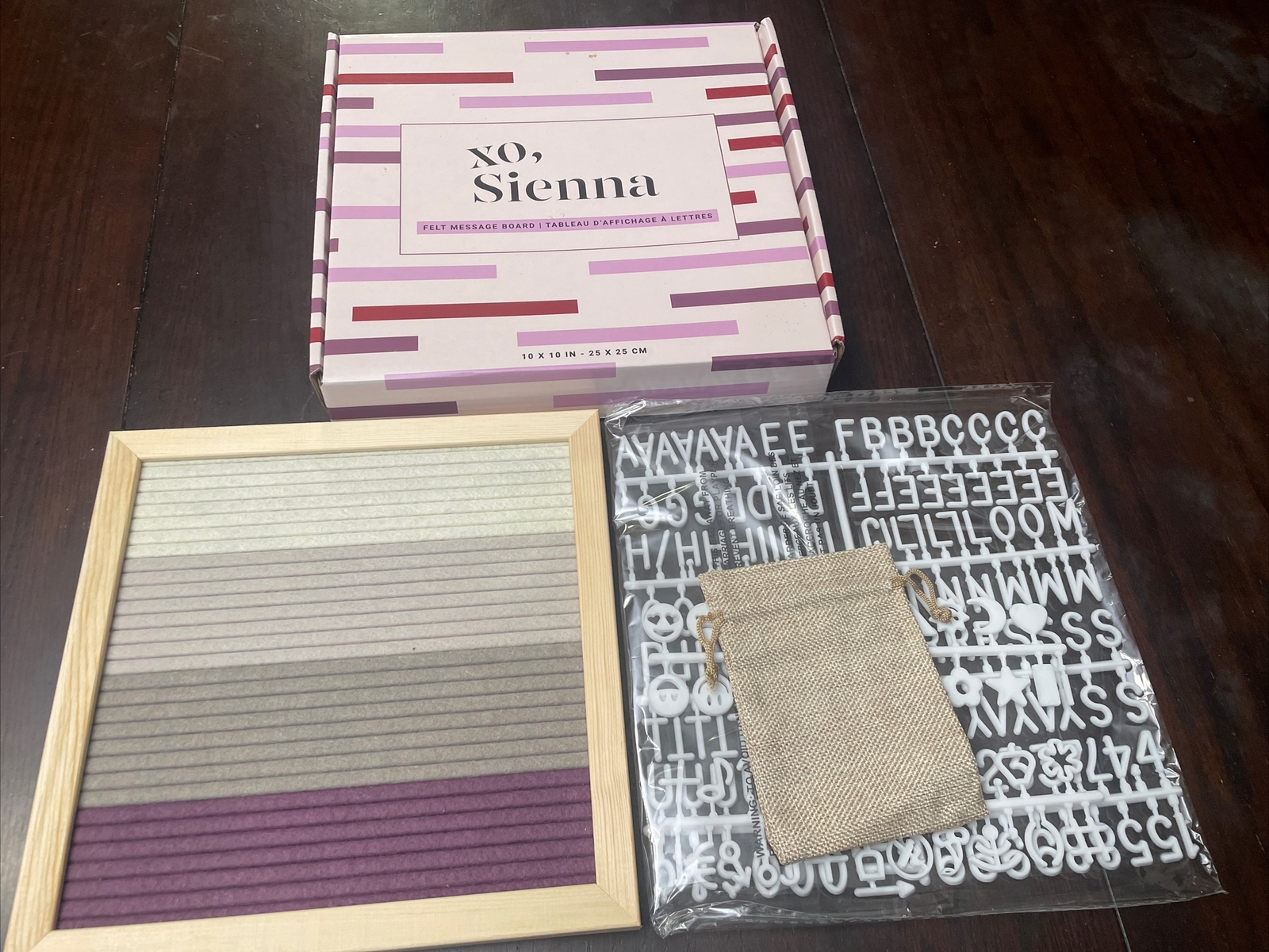 XO, Sienna Felt Message Board 189 Letters etc, 11.2" x 10.4" Letter ...