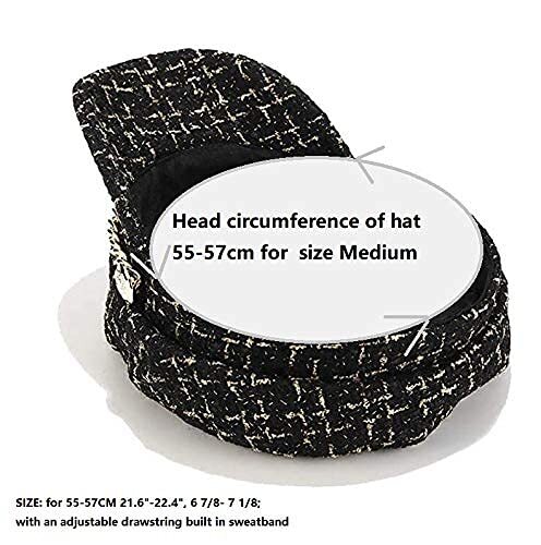 Women Tweed-Plaid-Newsboy Fiddler Cap Classic Cabbie-Berets Medium ...