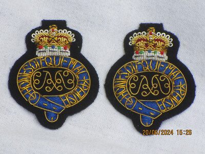 Grenadier Guards, Collar Badges, Officers, Garde, Metallfadengestickt ...