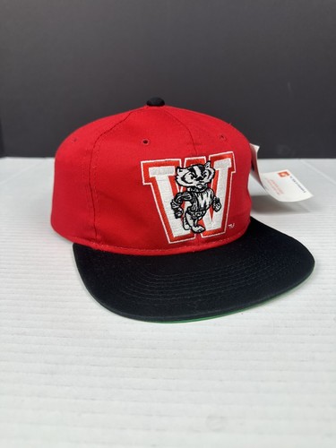 vtg Wisconsin Badgers Big Logo Snapback Cap Hat Sport Specialties Twill ...