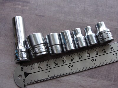Vintage Snap-On Tools Sockets 3/8" & 1/4" DR 1950's Date Codes F181 ...