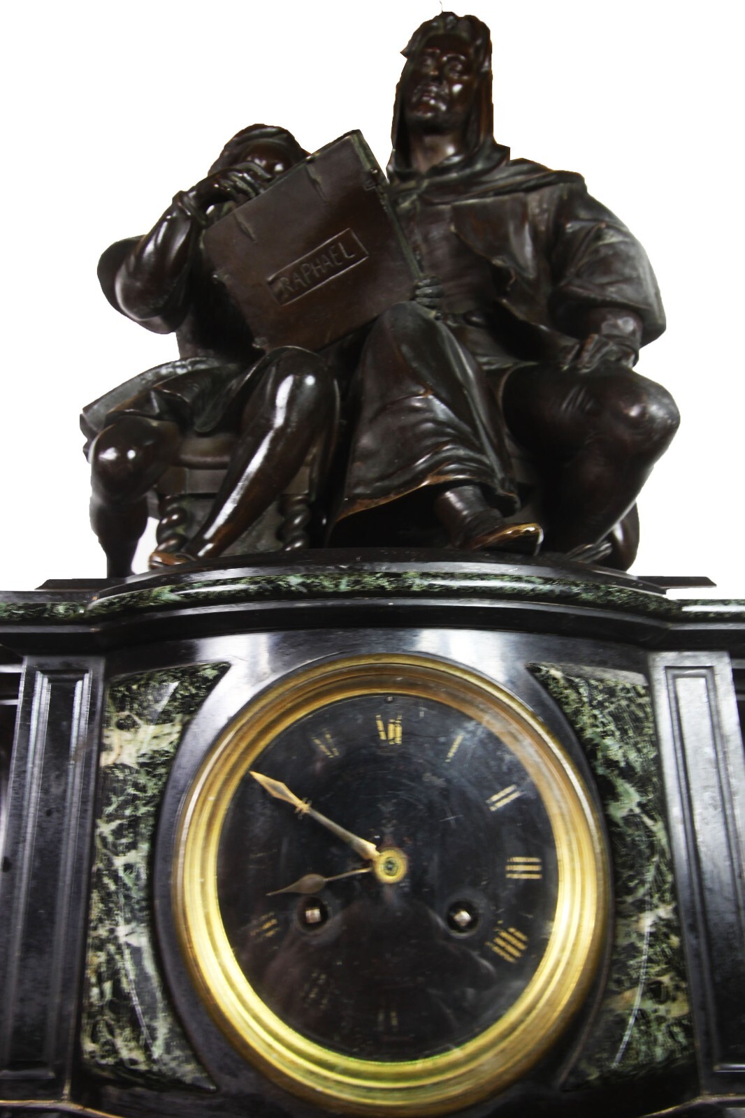 FRENCH 19THC BRONZE MARBLE CASED MANTEL XLARGE CLOCK BY MIROY FRERES ...