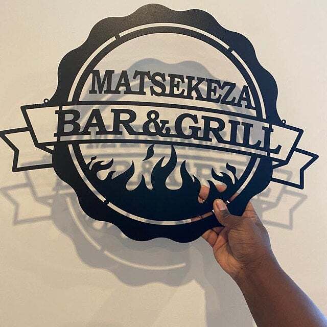 Personalized BBQ Name Sign Custom Metal Barbecue Patio Outdoor Garden ...