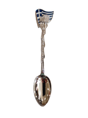 4 6/8" Greek Flag Parthenon Acropolis GREECE Silver Spoon Souvenir ...