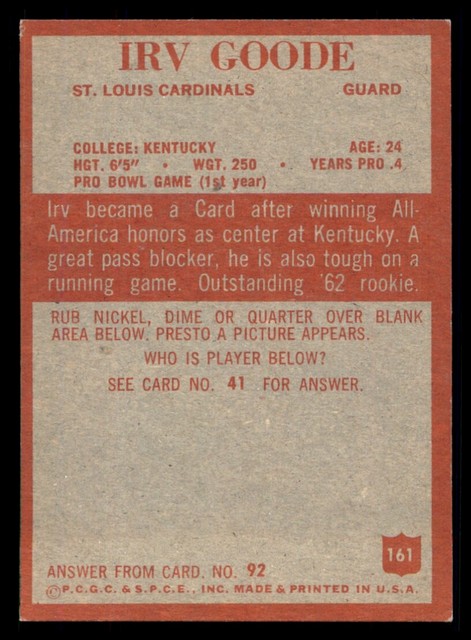1965 Philadelphia - #161 Irv Goode (RC) for sale online | eBay