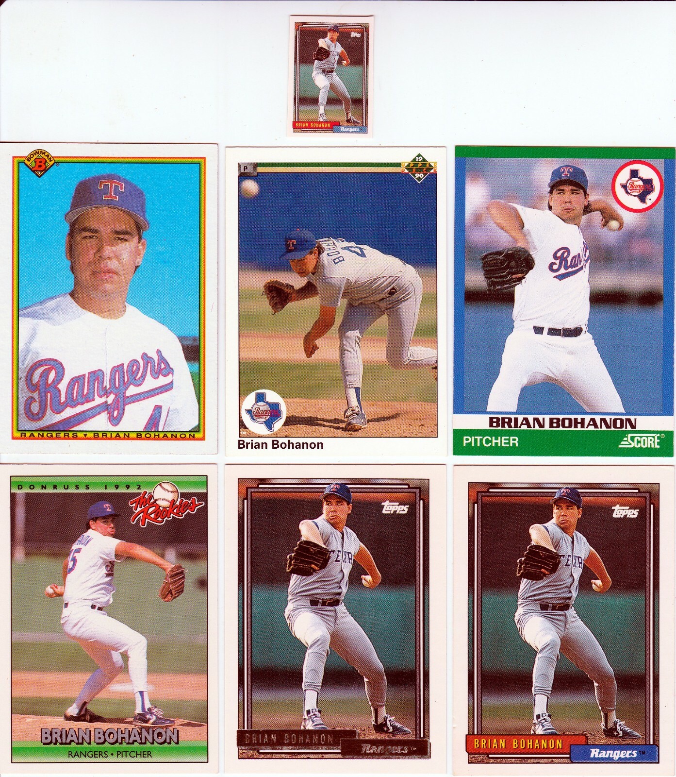 20 different BRIAN BOHANON cards lot 2 RC 1990 - 2002 Rangers Mets ...