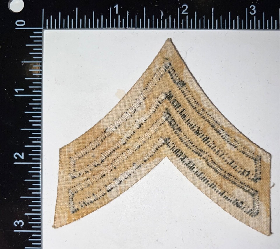 Post WWI 1920s-30s US Army Corporal Chevron Stripe Khaki White Twill ...