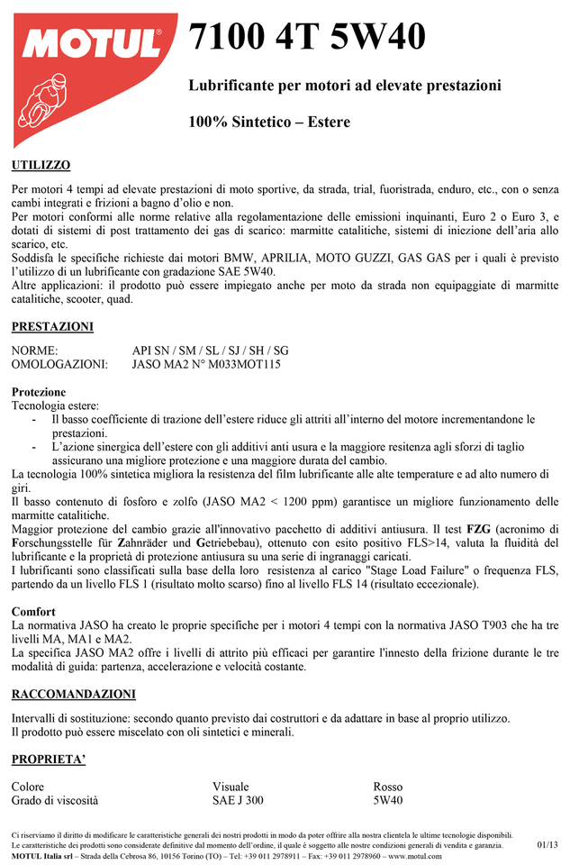 Kit Tagliando Olio Motul 7100 5W40 Per Kawasaki Teryx4 750 4x4 EPS LE ...