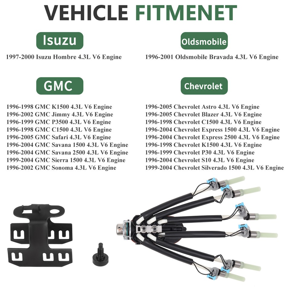 FJ503 Spider Fuel Injector 6 Cylinder for GMC Chevy Isuzu Oldsmobile 4 ...