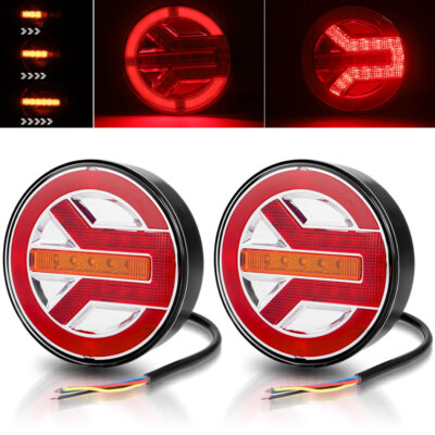 Round 5.5" LED Car Truck Turn Signal Brake Rear Tail Stop Lights DRL ...