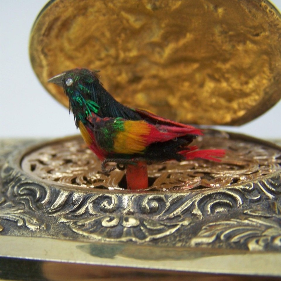 European Three-Embossed Bird Music Box Singing Bird Automaton Wind Up ...