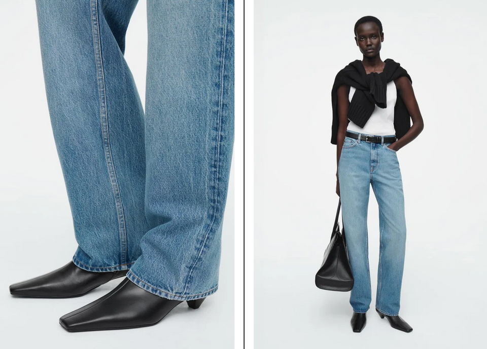 COS Column Straight Jeans £85.00 mid-blue 28" | eBay UK