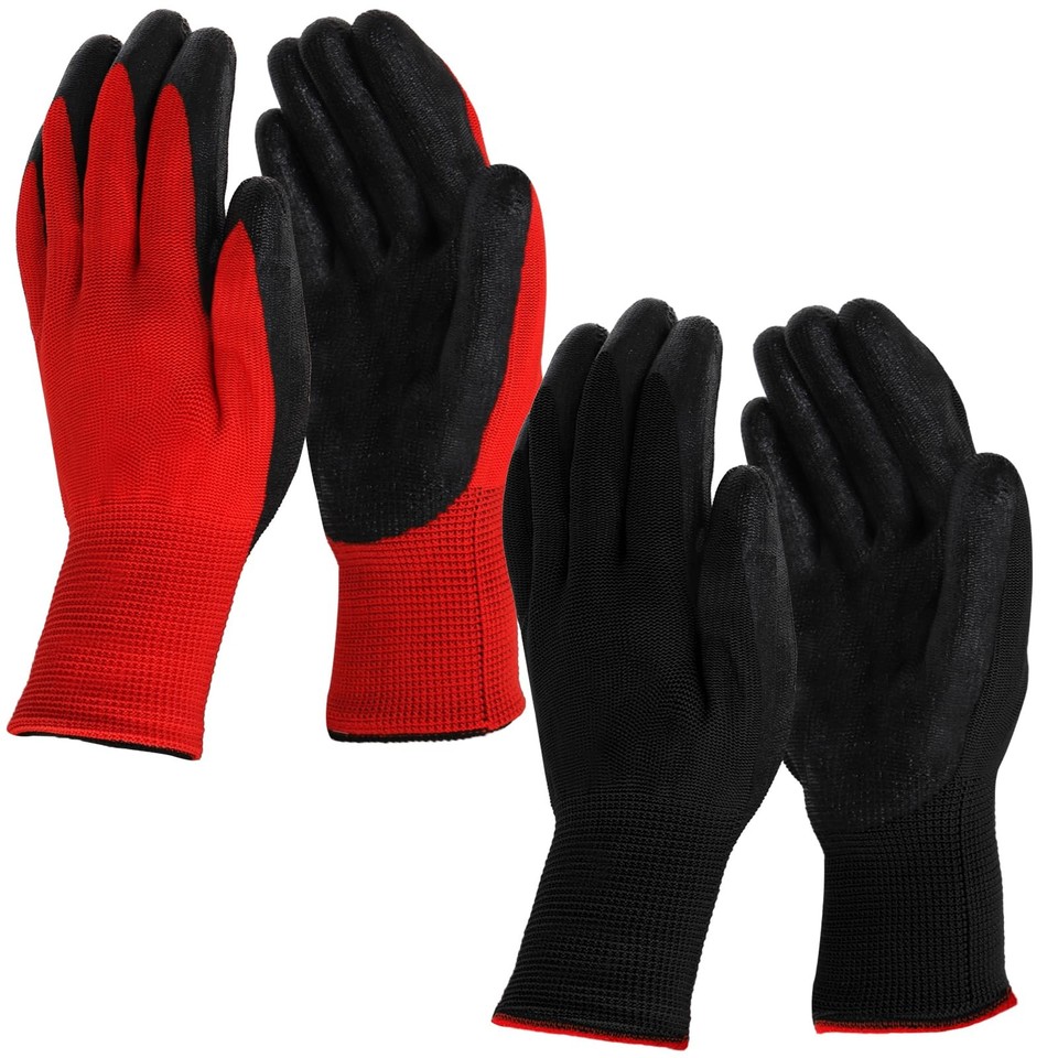 48 Pairs Gardening Gloves for Men Women, 9 Inch Rubber Coated Safety ...
