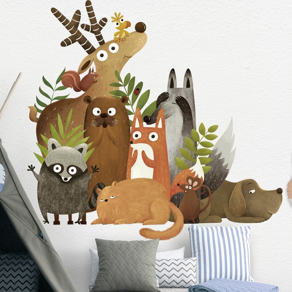 Animal Wall Sticker Decal Decor Baby's Room Stickers Cartoon Jungle ...