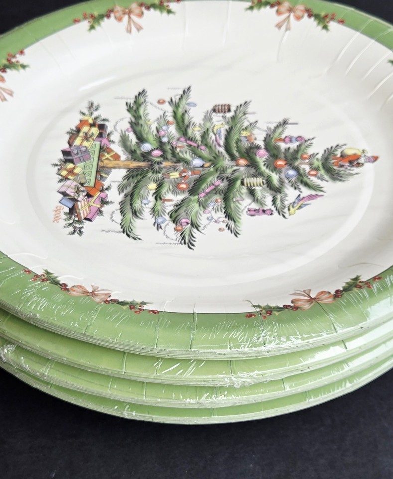 (32) Vintage Creative Papers Christmas Tree Paper Plates - 10.5in | eBay