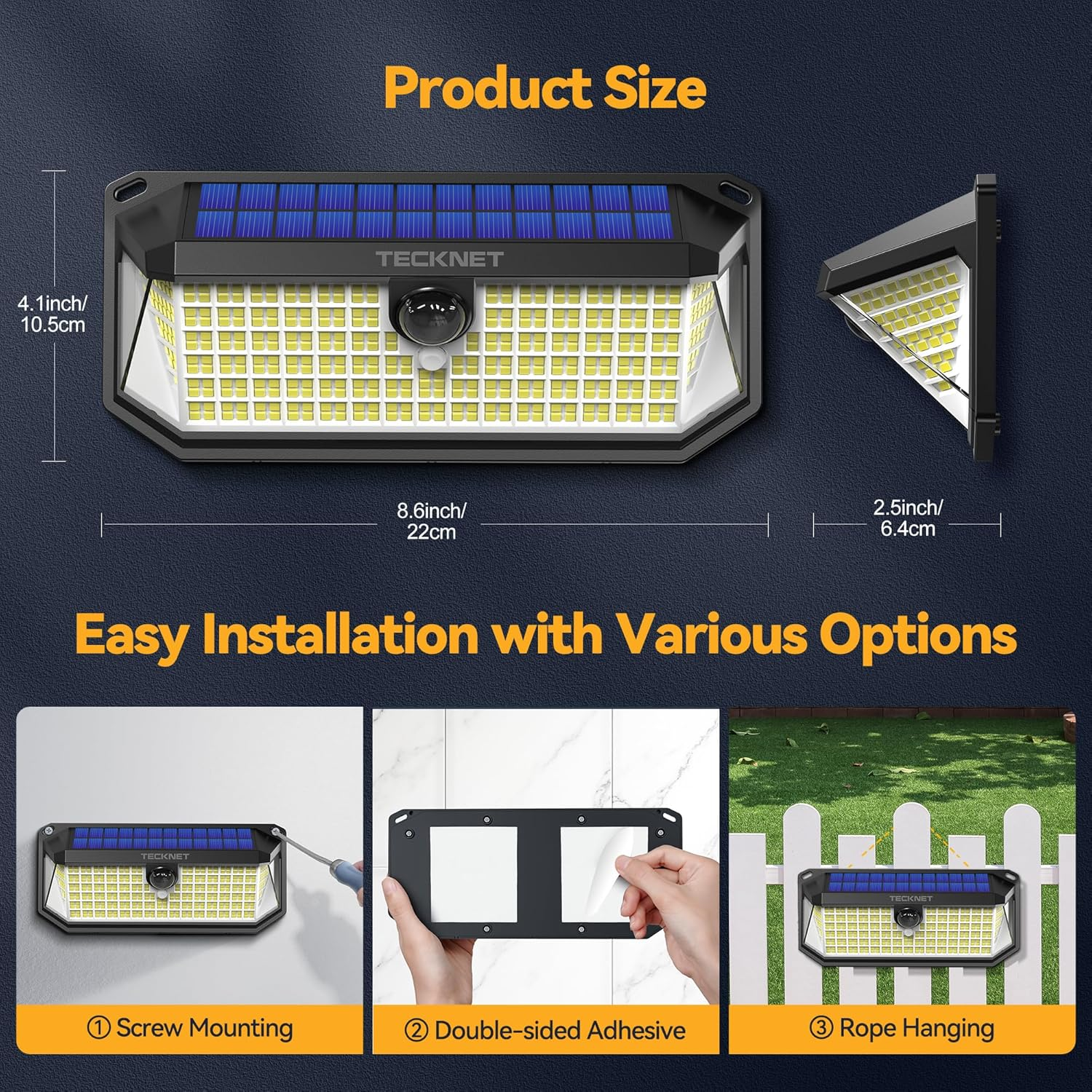 4200Lm Solar Lights Outdoor 416 LED Motion Sensor Security Lights ...