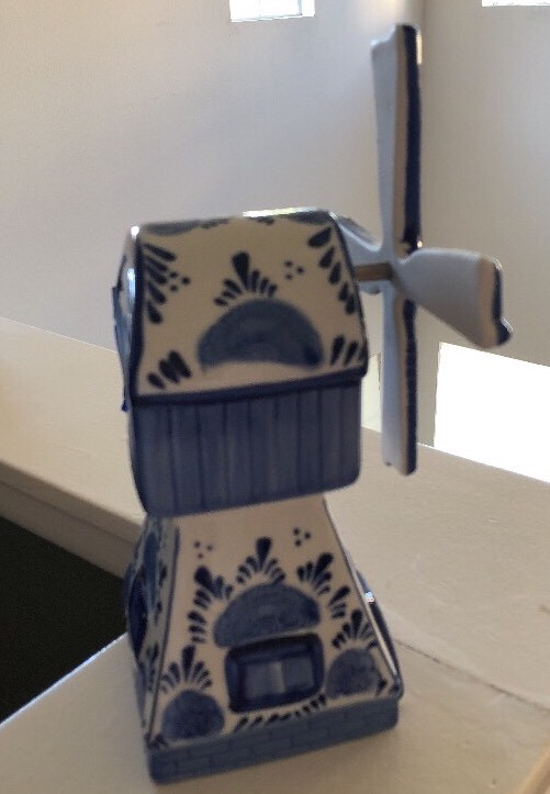 Musical Windmill Blue And White Decorative 9” high Northland | eBay