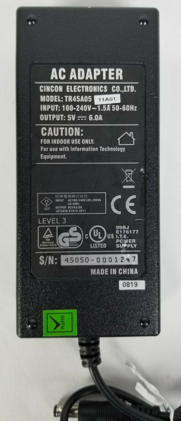 Cincon AC Adapter Power Supply TR70A05-11A01 5V 6.0A | eBay