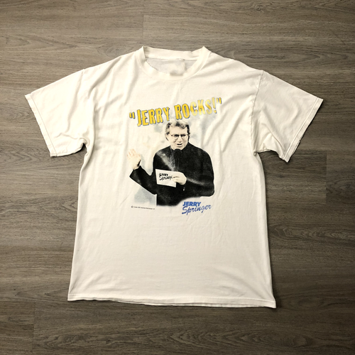 Vintage 90's Jerry Springer R ock Shirt Classic White Unisex S-5XL ...